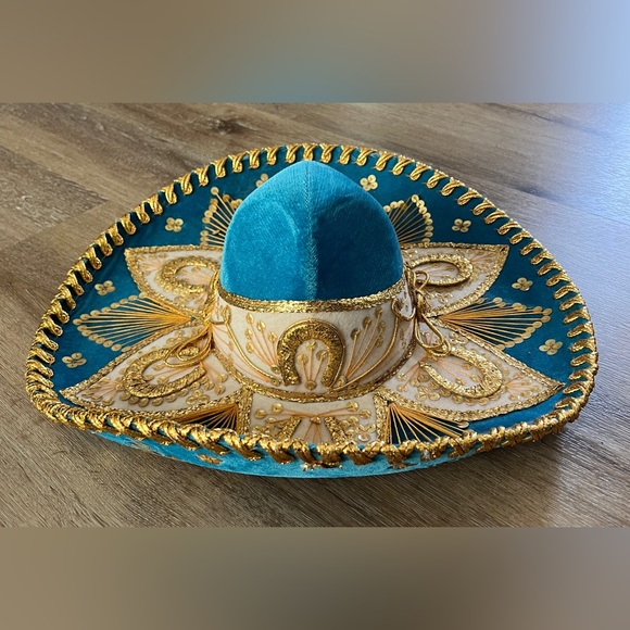 Accessories | Mexican Authentic Sombrero Pigalle Hat Mariachi Blue And ...